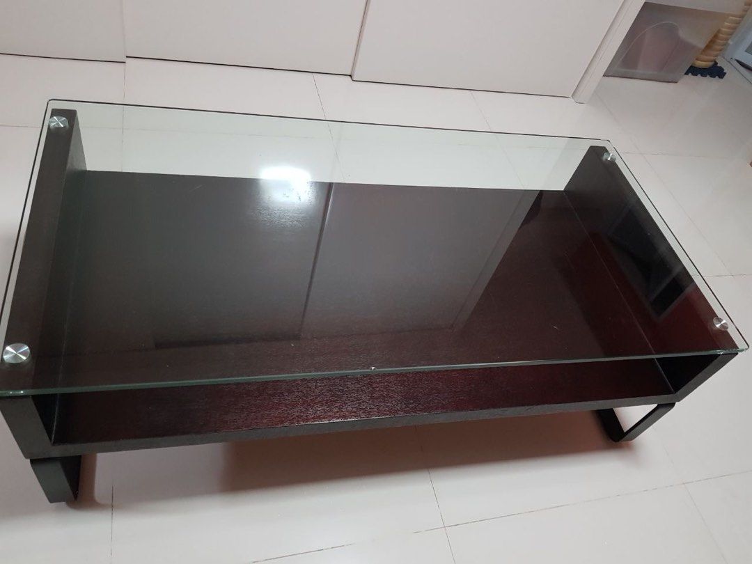 Sturdy glass top classy coffee table, Furniture & Home Living ...