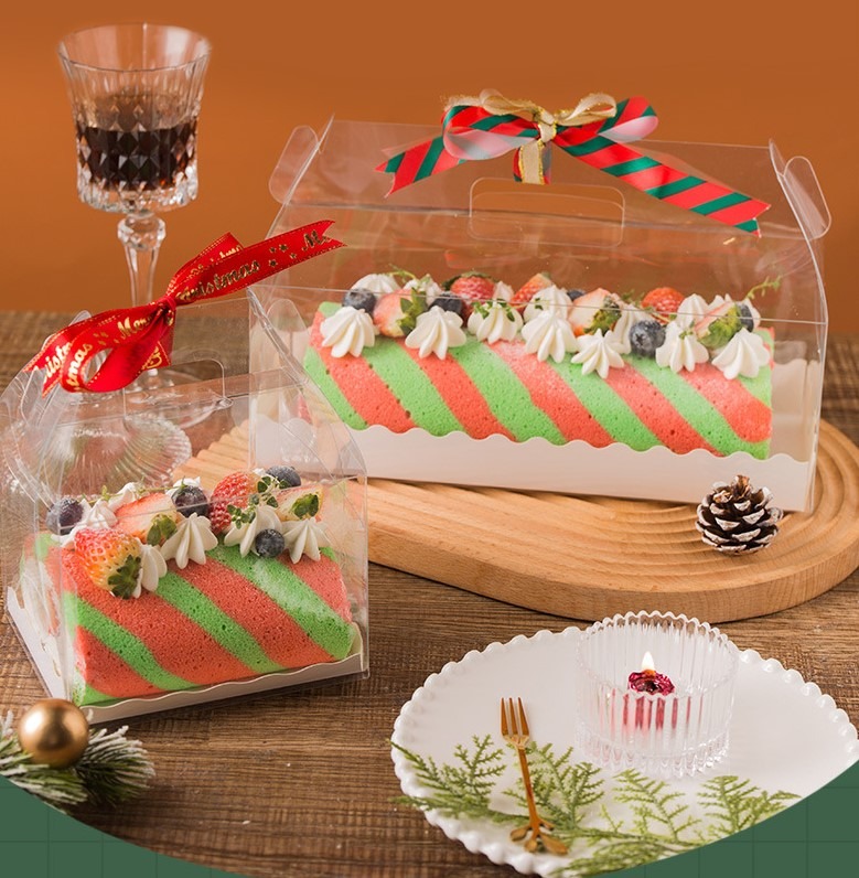 swiss roll box - long cake packaging box roll cake transparent box log ...