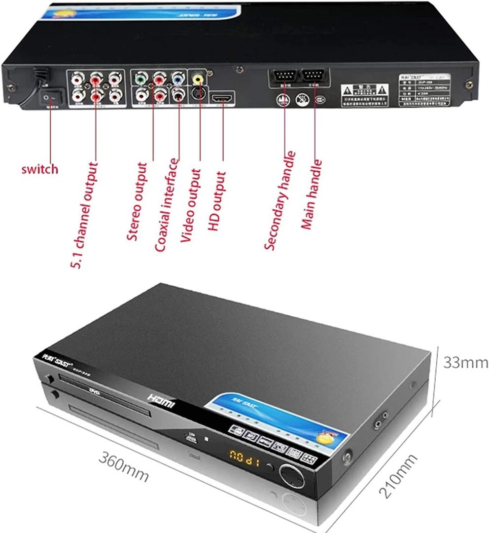 T511 220V Home DVD Blu-ray HD EVD DVD Player VCD CD CD Player Children ...