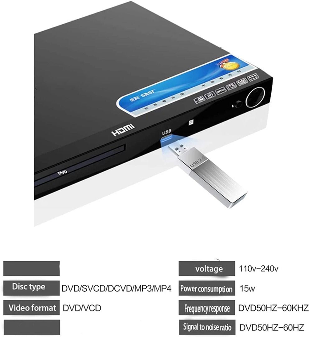 T511 220V Home DVD Blu-ray HD EVD DVD Player VCD CD CD Player Children's Film Put Disc Game Disc ...