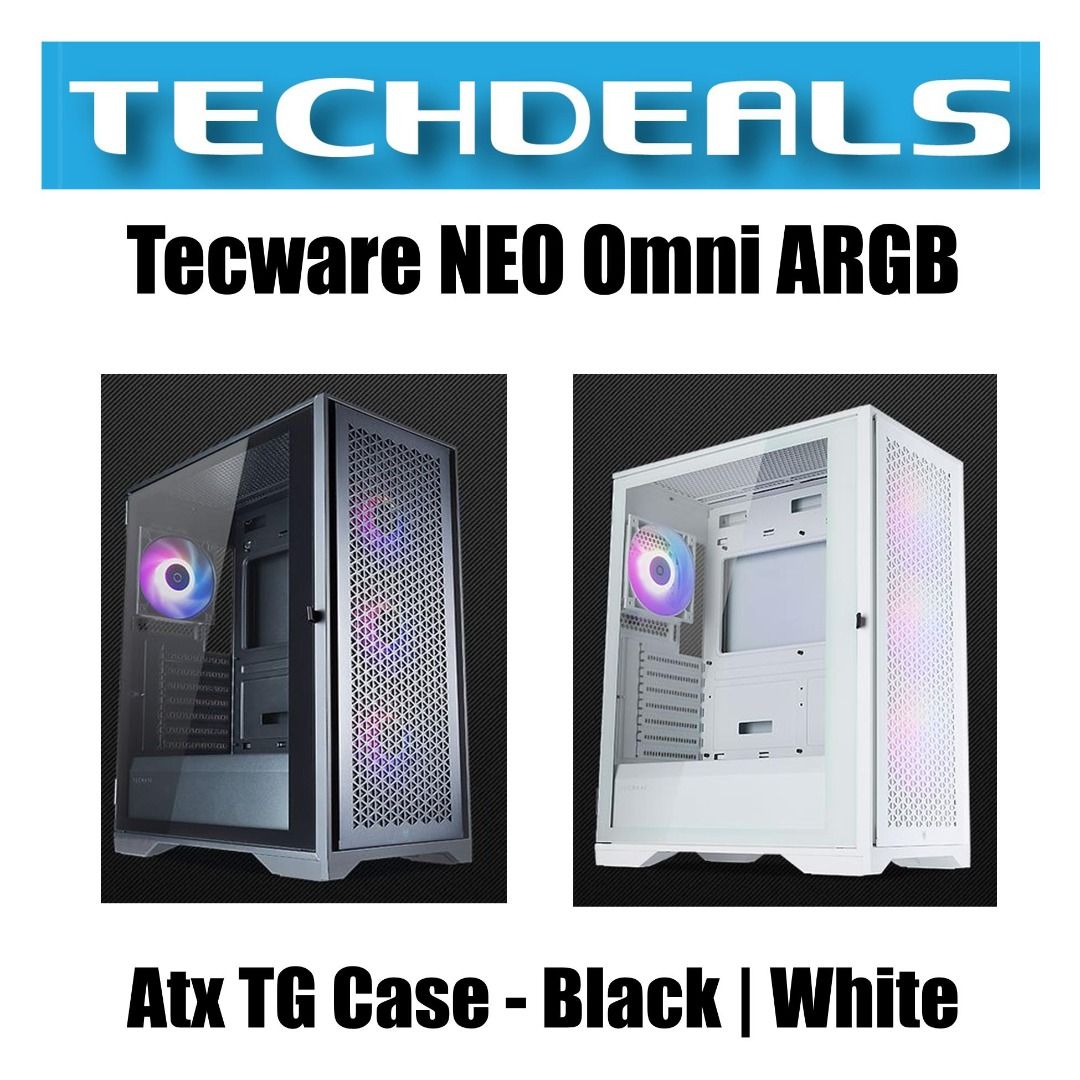 Tecware NEO Omni ARGB Atx TG Case - Black | White, Computers & Tech ...