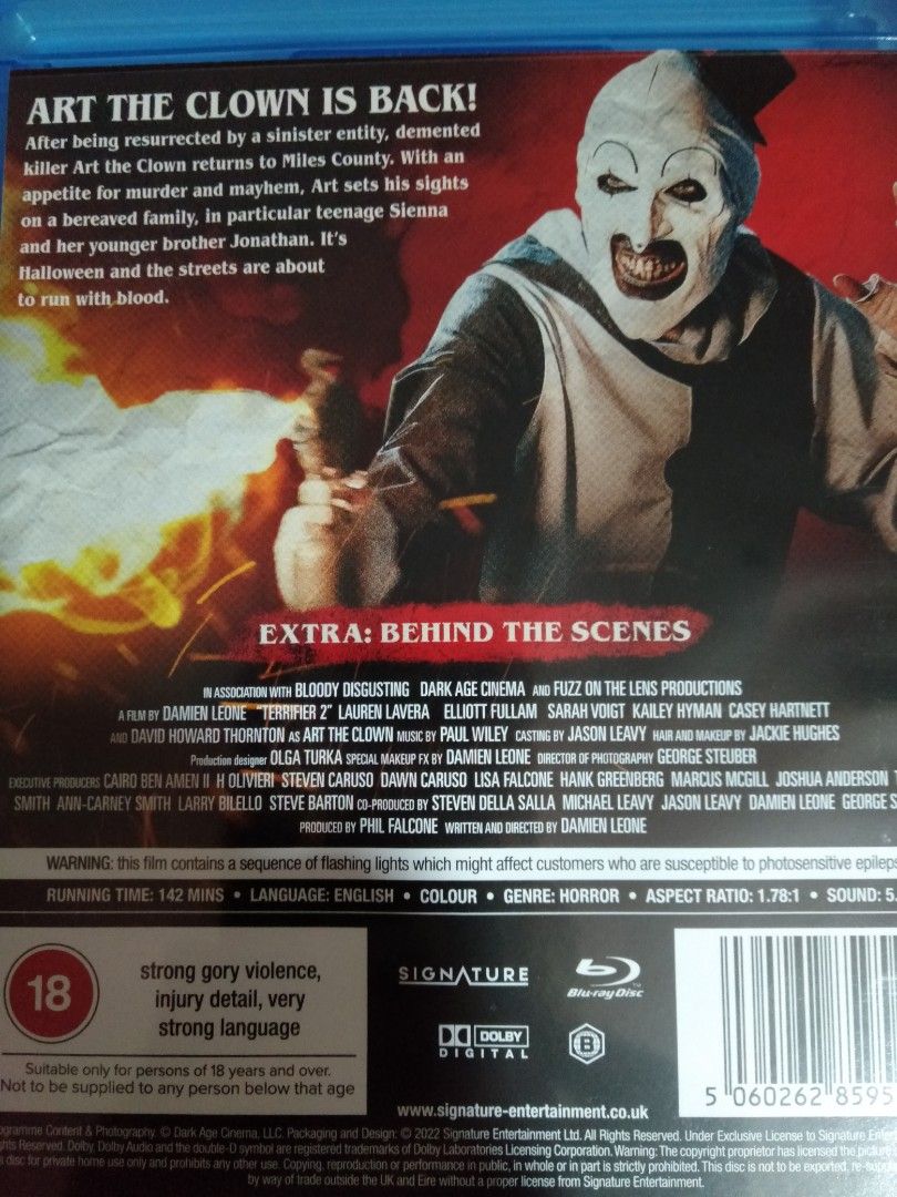 Terrifier 2 (Original Region Free Blu Ray), Hobbies & Toys, Music ...