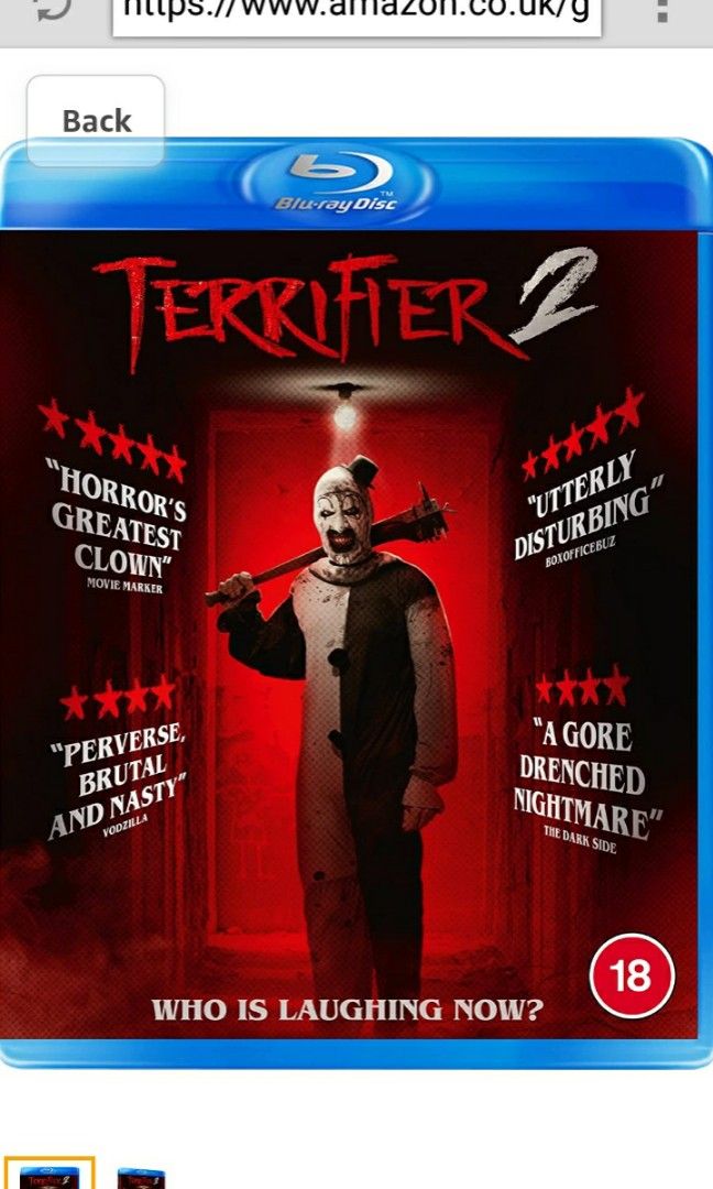 Terrifier 2 (Original Region Free Blu Ray), Hobbies & Toys, Music ...
