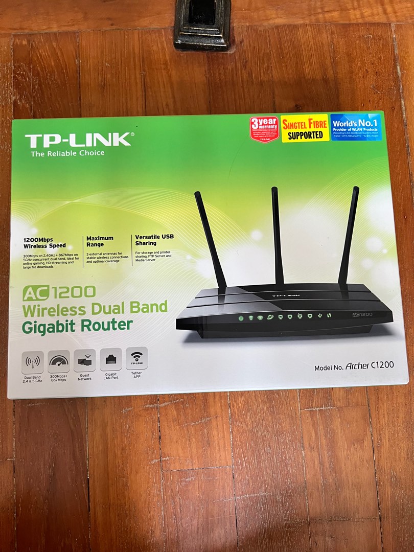 TP-link AC1200 Archer C1200 dual band gigabit router, Computers & Tech ...