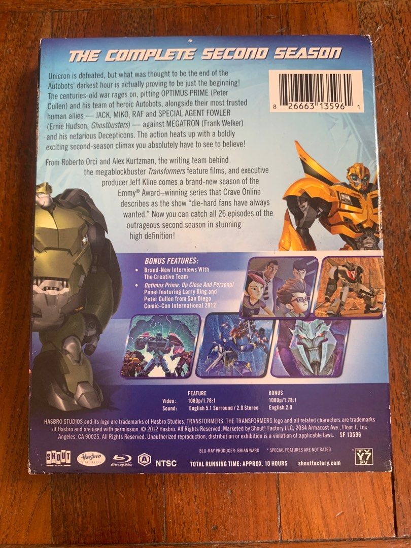 Transformers Prime Series (2010) Bluray Season 1 & 2, Hobbies & Toys ...