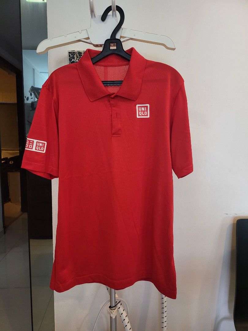 Uniqlo Red tennis shirt, Men's Fashion, Tops & Sets, Tshirts & Polo ...