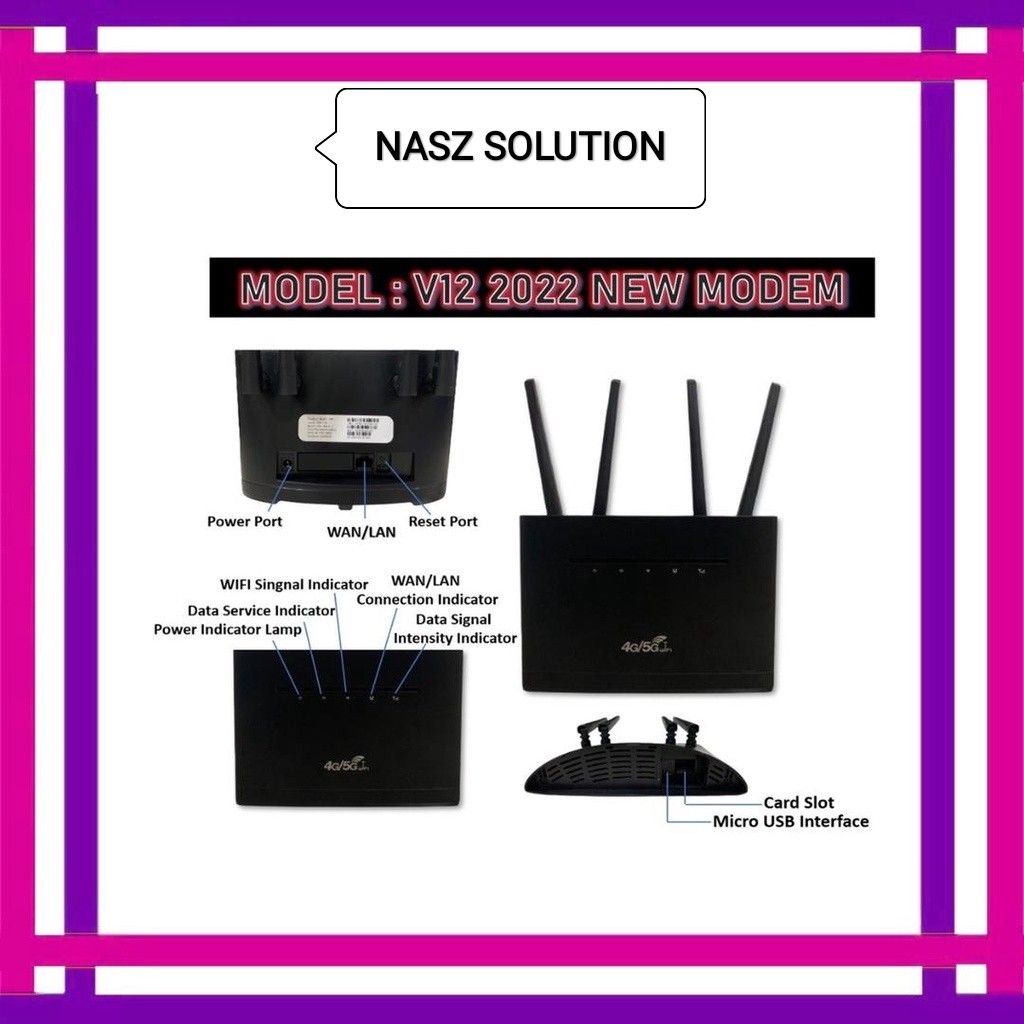 V12 Simcard 4G MOD Router Modem Wifi Unlimited Internet, Computers ...