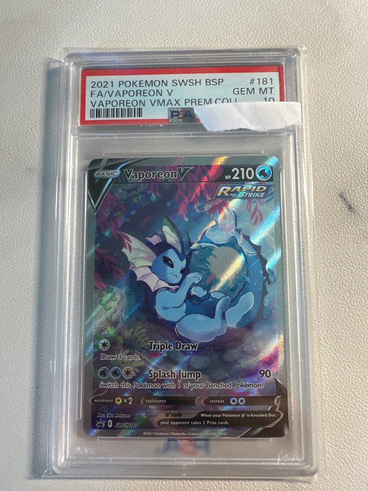 Vaporeon V PSA 10, Hobbies & Toys, Toys & Games on Carousell