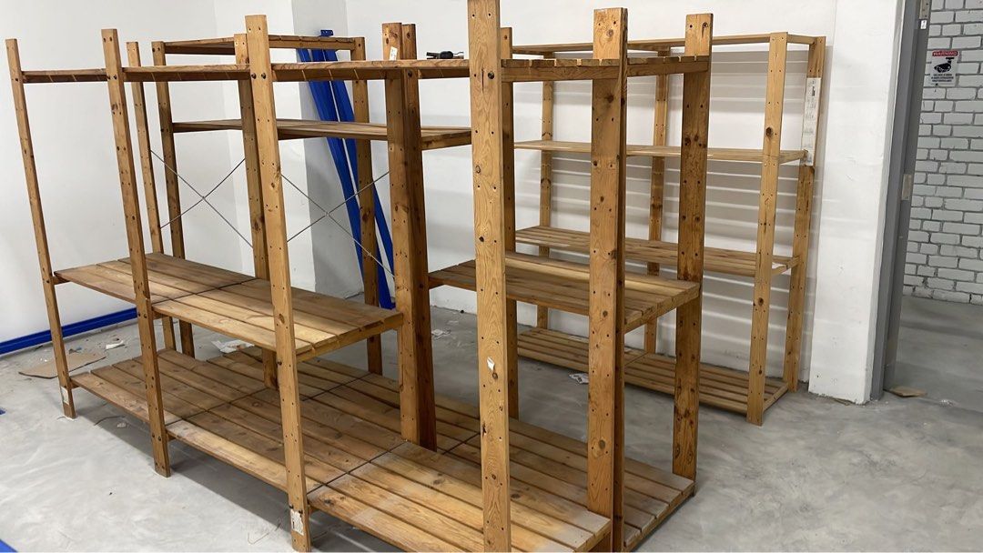 wooden ikea racks, Furniture & Home Living, Furniture, Shelves ...
