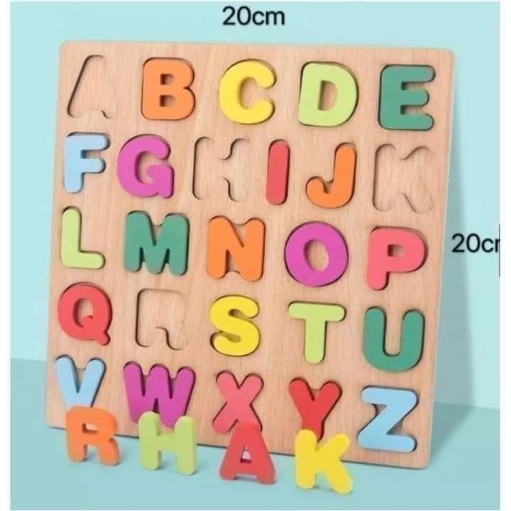 WOODEN LEARNING BOARD ALPHABET & NUMBERS, Hobbies & Toys, Toys & Games ...