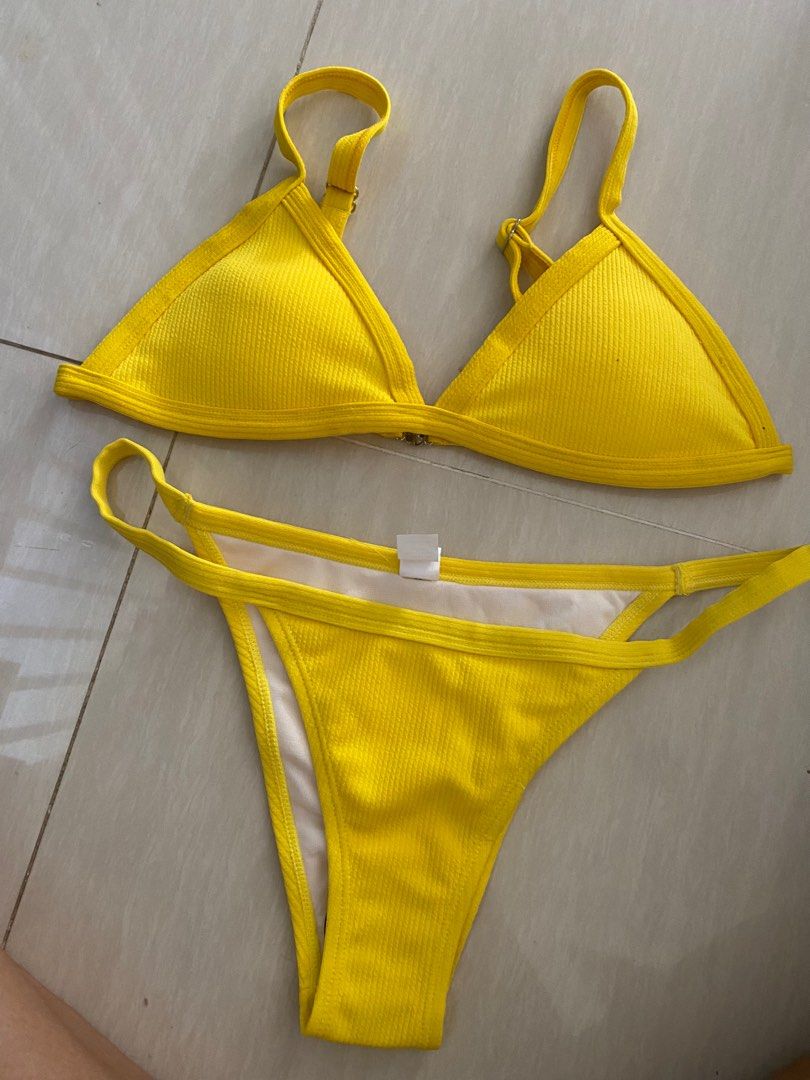 Yellow Bikini, Women's Fashion, Swimwear, Bikinis & Swimsuits on Carousell