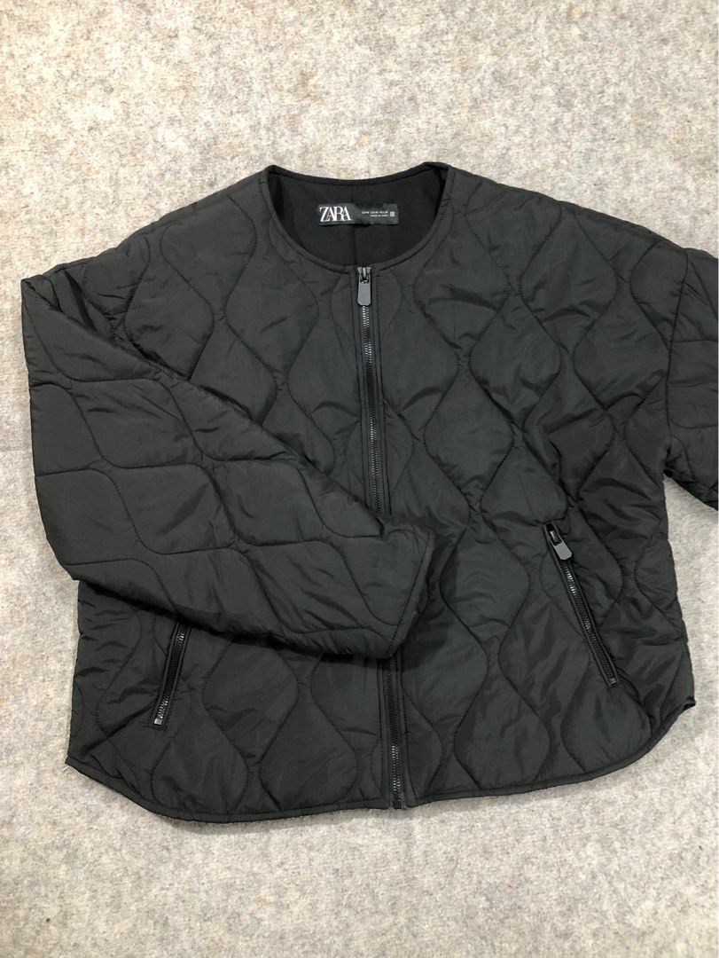 ZARA Quilted Jacket Short Cropped Full zip Medium 46x23, Women's ...