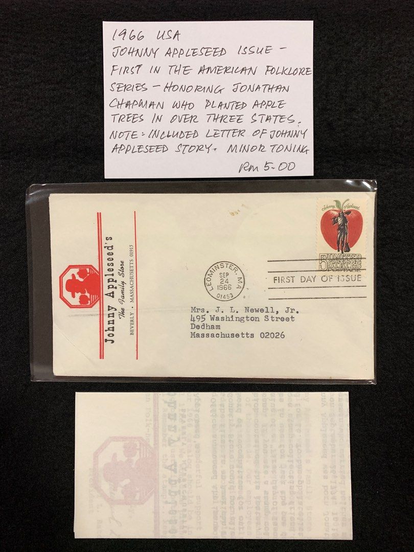 1966 USA Johnny Appleseed Issue-First In The American Folklore Series ...