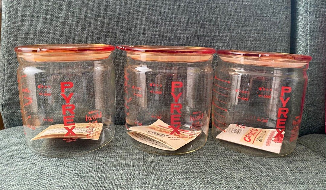 3 pcs pyrex glass canister, Furniture & Home Living, Kitchenware ...