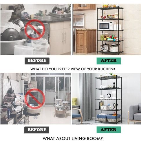 5 Layers and 4 Layers Multifunction Shelving Storage Shelf Unit Metal ...