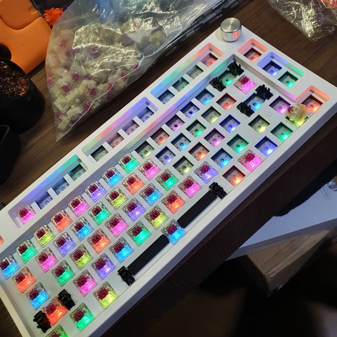Custom Modded 75% keyboard knob hot swappable RGB wired gasket ... Custom Modded 75% keyboard knob hot swappable RGB wired gasket ...