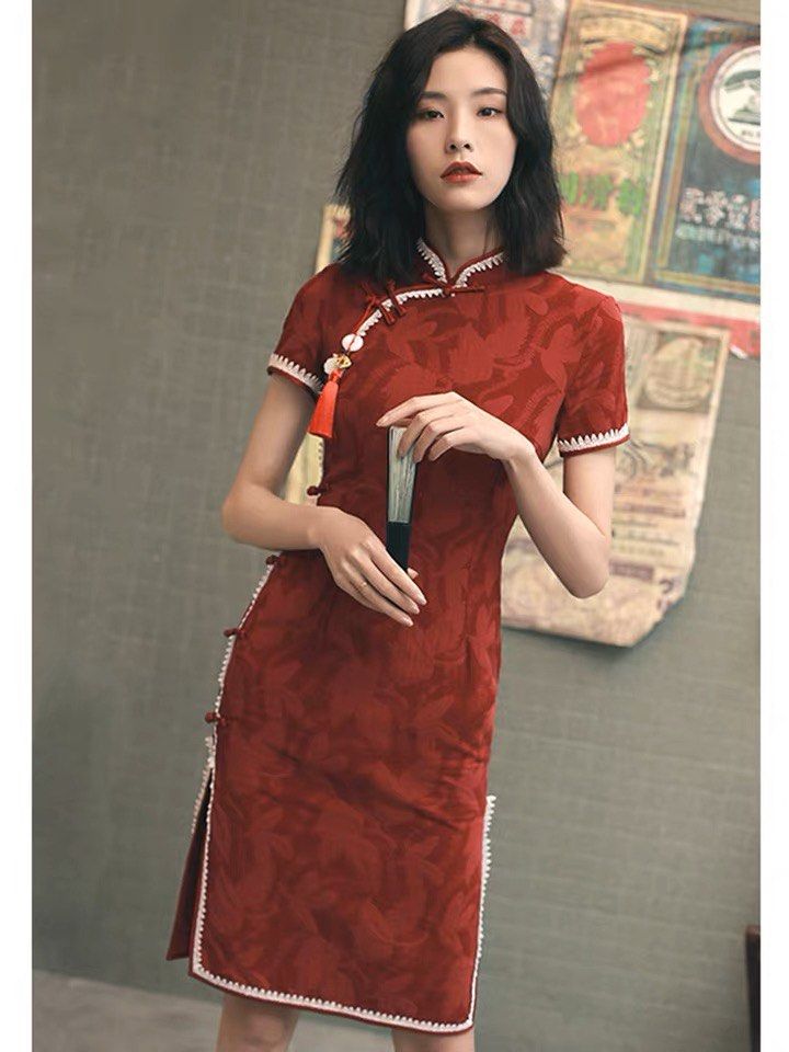 旗袍 L size Ceong Sam Dress CNY dress, Women's Fashion, Dresses & Sets ...