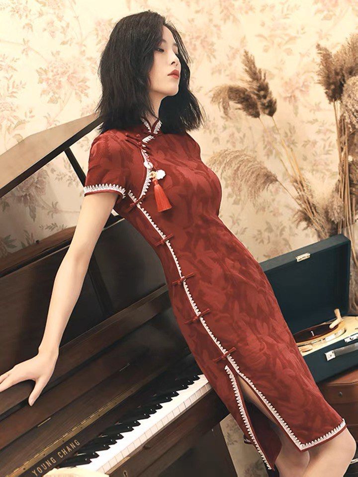 旗袍 L size Ceong Sam Dress CNY dress, Women's Fashion, Dresses & Sets ...