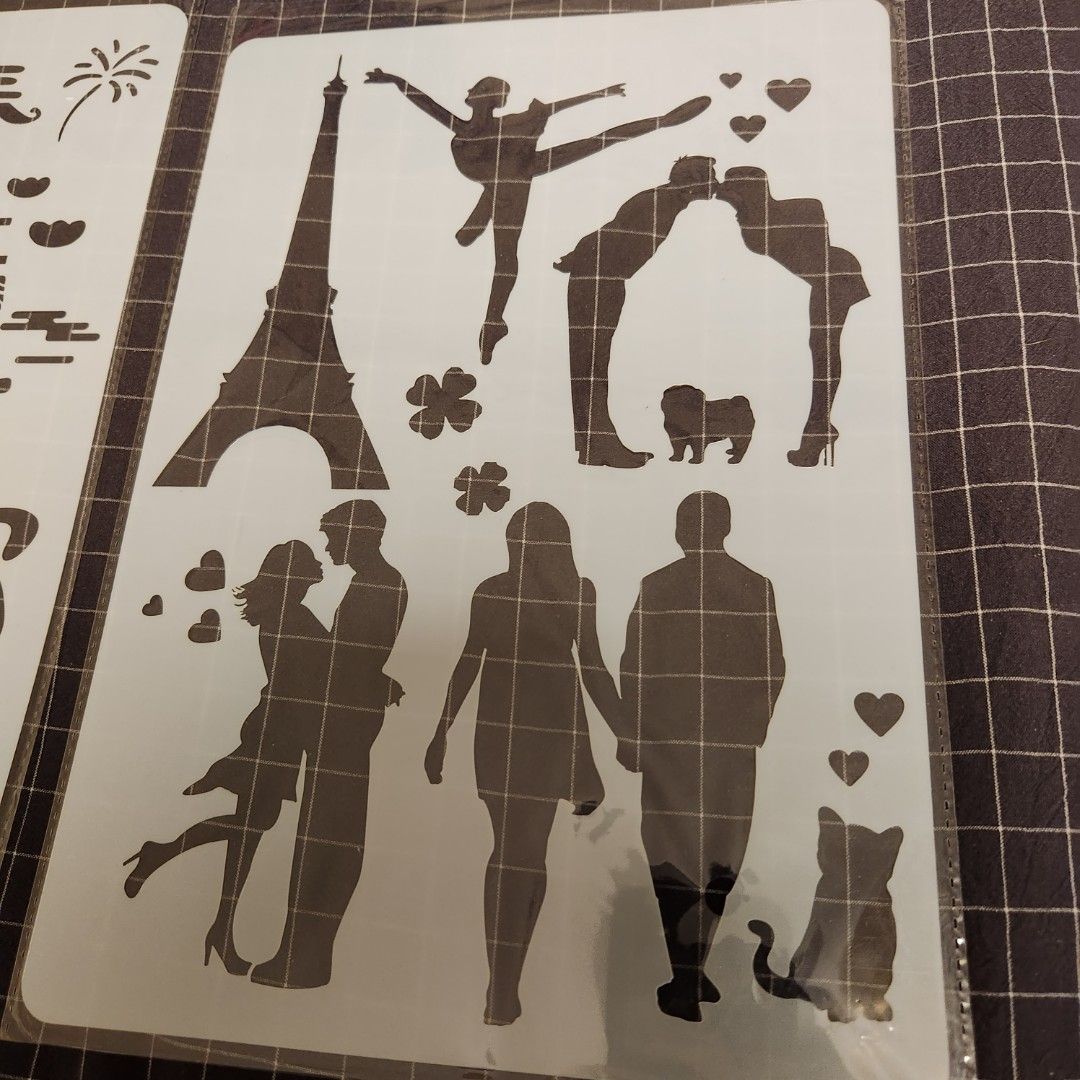清貨！消字板 stencils (Total 一共$30), 興趣及遊戲, 手作＆自家設計, 工藝用品及工具 - Carousell