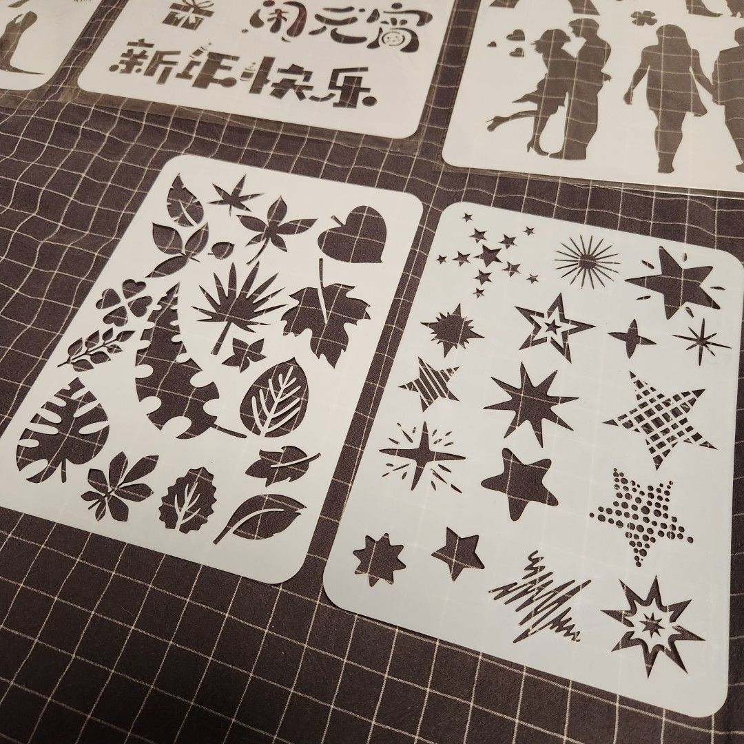 清貨！消字板 stencils (Total 一共$30), 興趣及遊戲, 手作＆自家設計, 工藝用品及工具 - Carousell