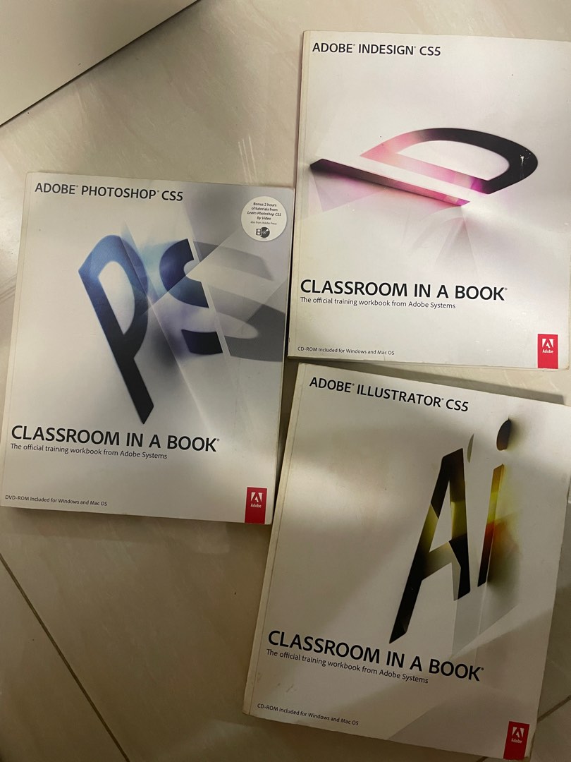 Adobe CS5 photoshop Indesign AI learning book, 興趣及遊戲, 書本 & 文具, 教科書 ...