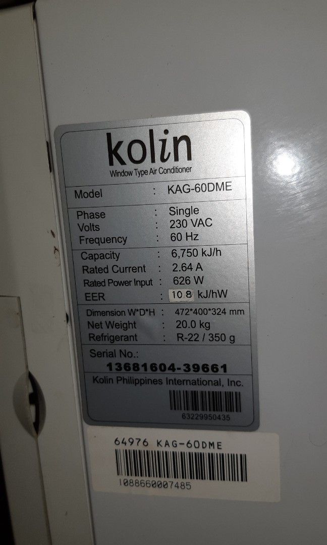 Aircon Kolin, TV & Home Appliances, Air Conditioning and Heating on ...