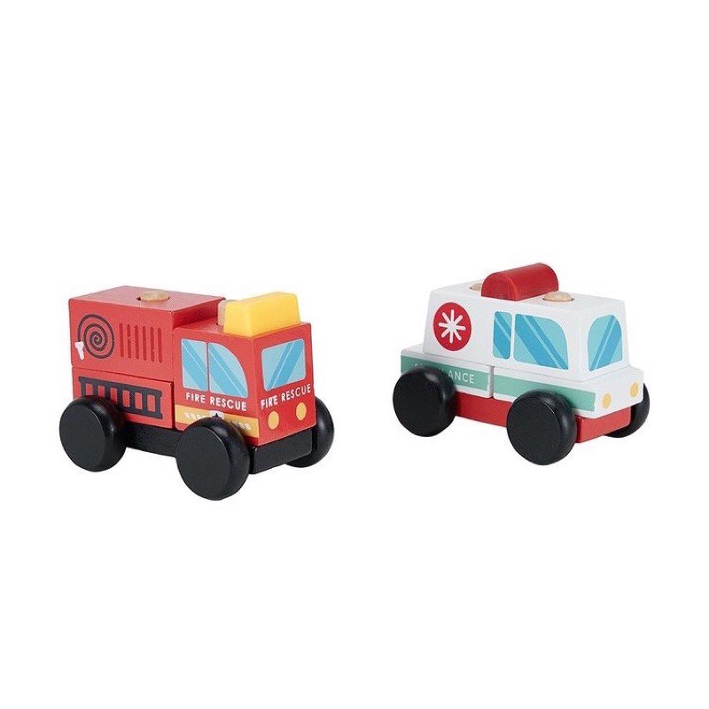 Anko Wooden Stacking Emergency Vehicles, Hobbies & Toys, Toys & Games ...