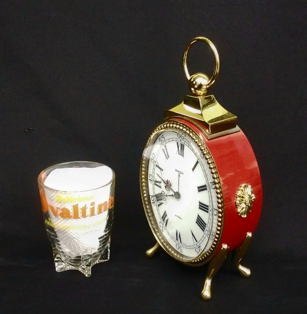 Antik beautiful swiss made table clock, Hobbies & Toys, Collectibles ...