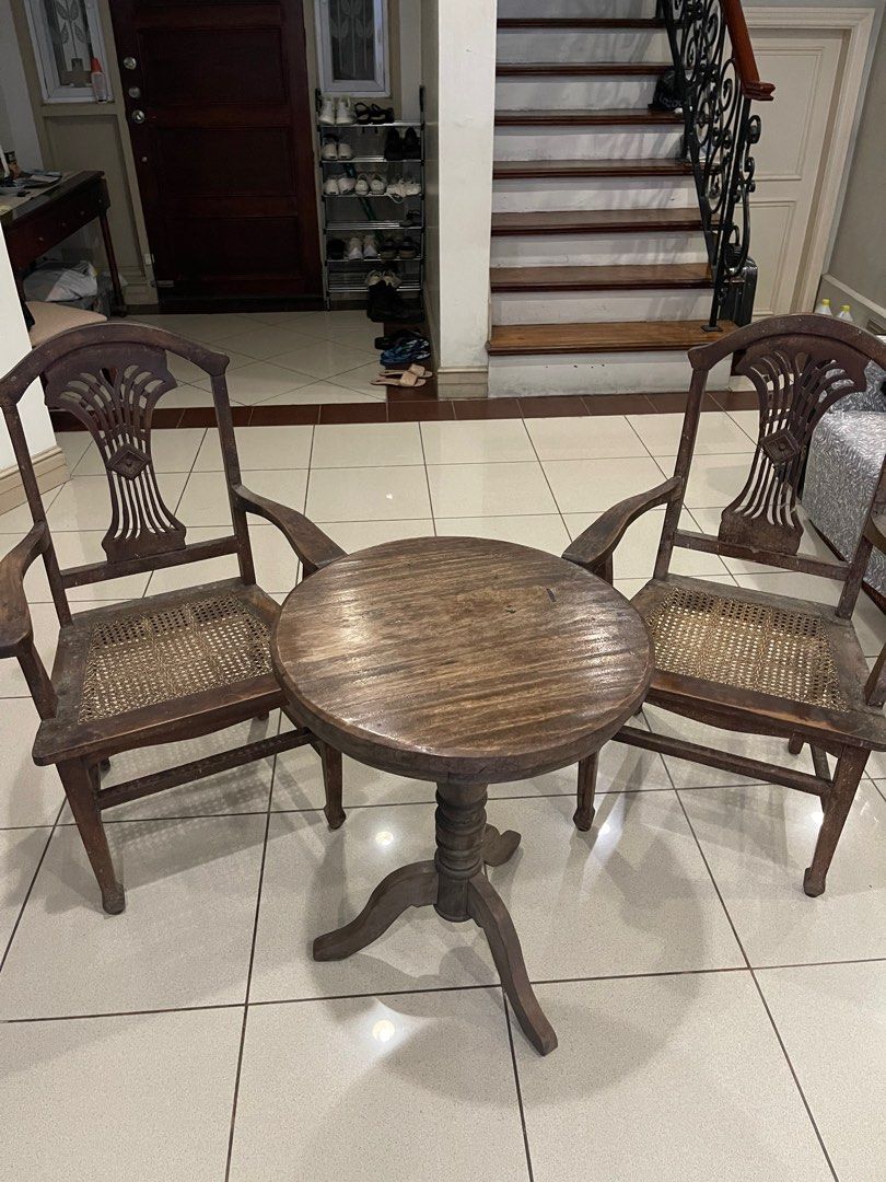 Antique wood coffee table set, Furniture & Home Living, Furniture ...