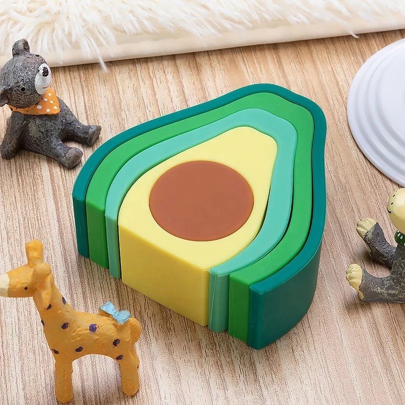 AVOCADO STACKER TOY / Teething Toy / Montessori Toy, Babies & Kids ...