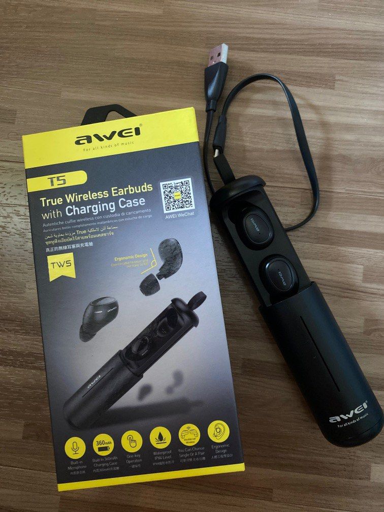 AWEI True Wireless Earbuds with Charging Case, Audio, Earphones on ...