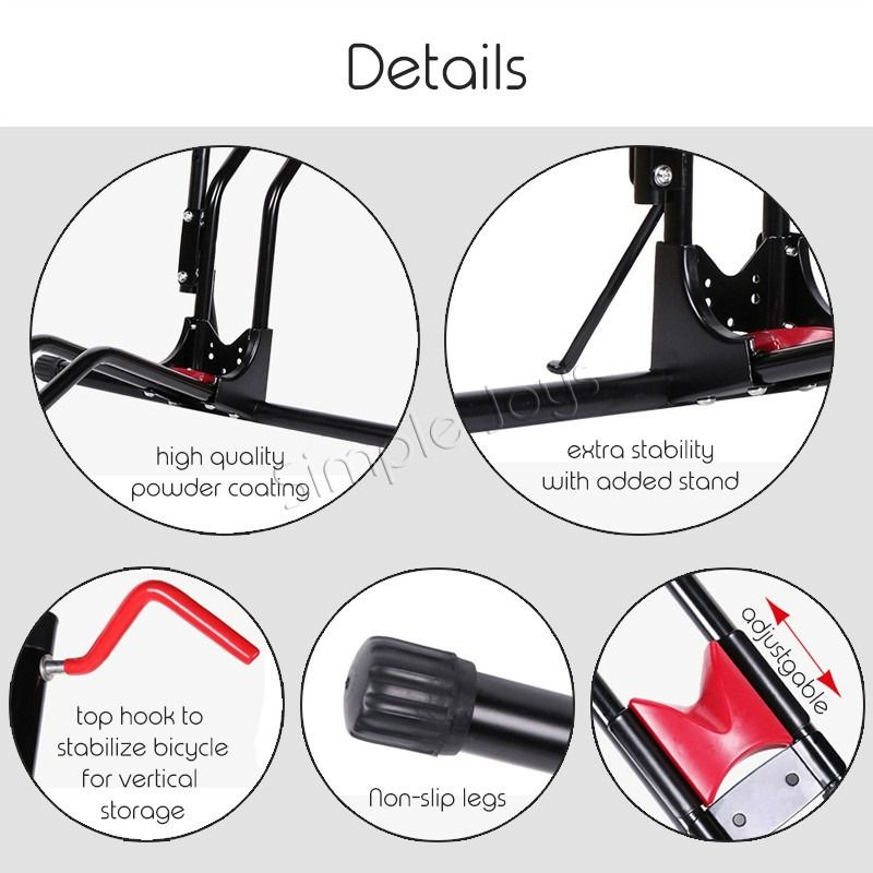 Bicycle Vertical Stand Adjustable L Shape Bike Rack Parking Storage ...