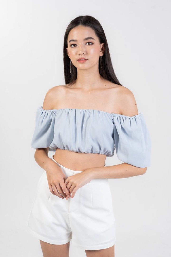 Blairwears dana top powder blue, Women's Fashion, Tops, Blouses on ...