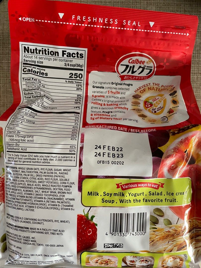 Calbee Fruit & Granola, Food & Drinks, Packaged & Instant Food on Carousell