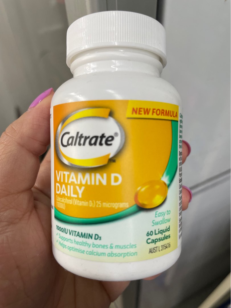 Caltrate Vitamin D 1000iu 60 Capsules Bottle, Health & Nutrition ...