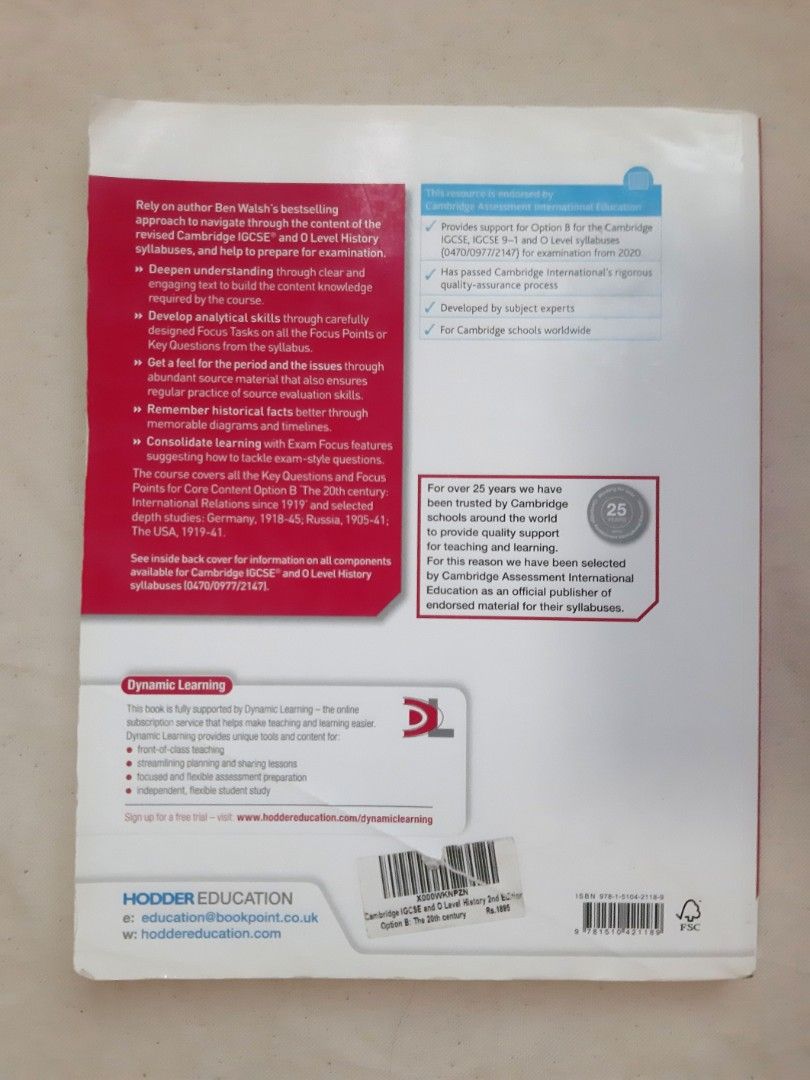 Cambridge Igcse And O Level History Option B The 20th Century 2nd