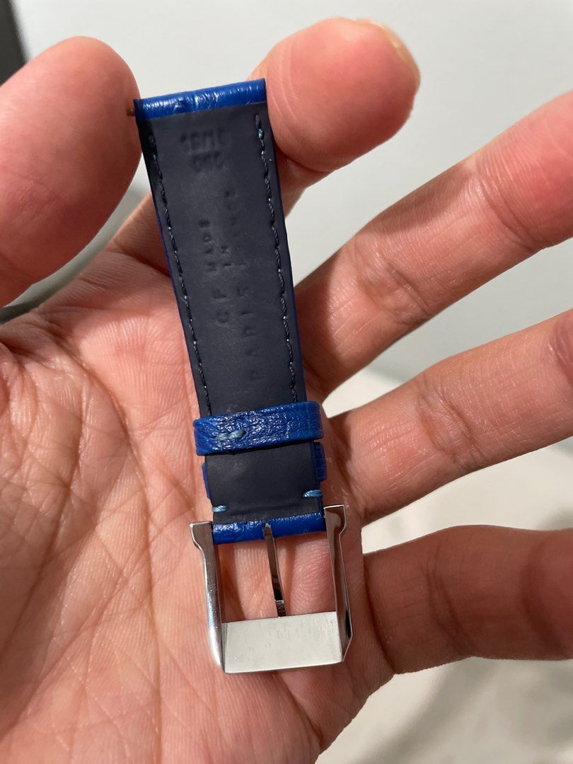 Camille Fournet Paris Ostrich Lapis Lazuli Blue strap, Men's Fashion ...