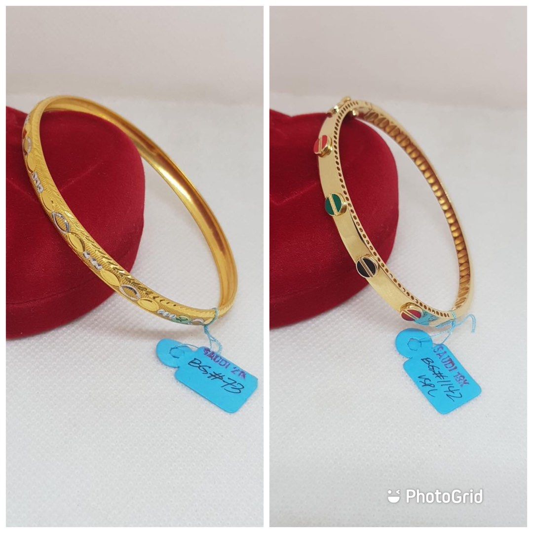 Saudi Gold 18K Cartier Bangles, Women's Fashion, Jewelry & Organizers ...