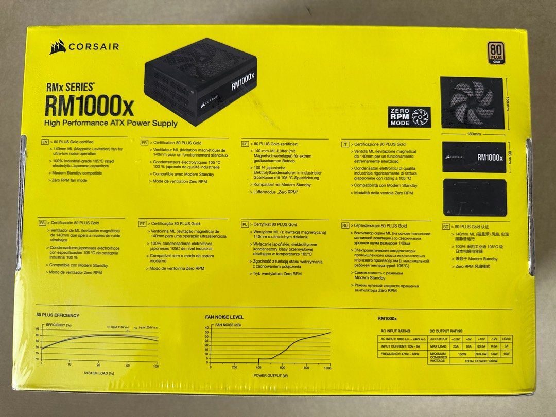 Corsair RM1000x, 1000 Watt, 80+ Gold Certified, Fully Modular Power ...