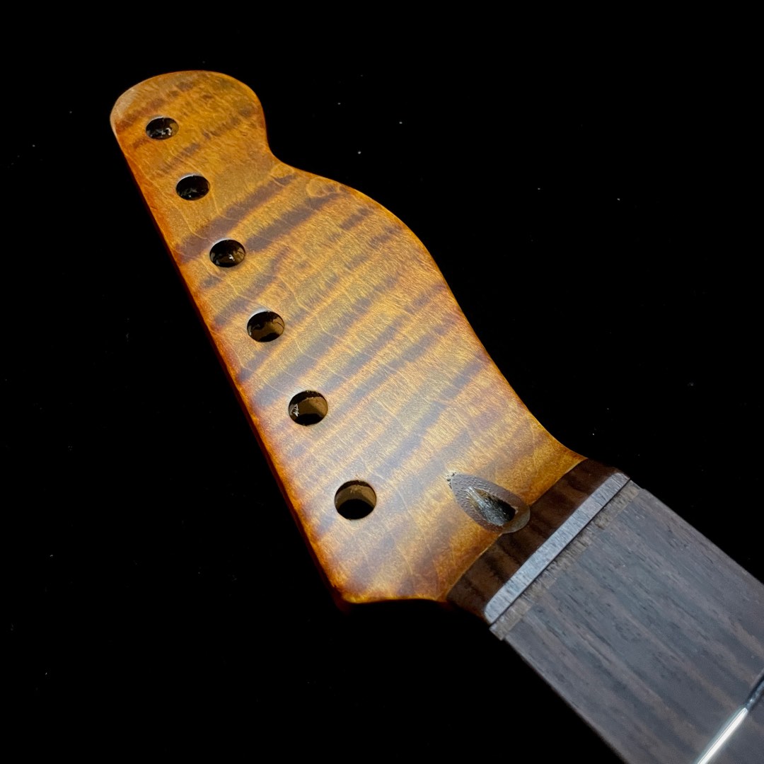 Custom 3A Flame Maple telecaster neck with Indian Rosewood Fingerboard ...