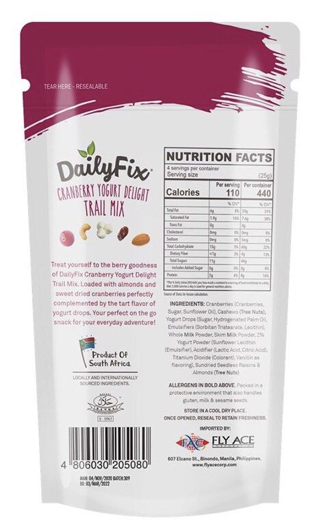 Daily Fix Cranberry Yogurt Delight Trail Mix 100g, Food & Drinks ...