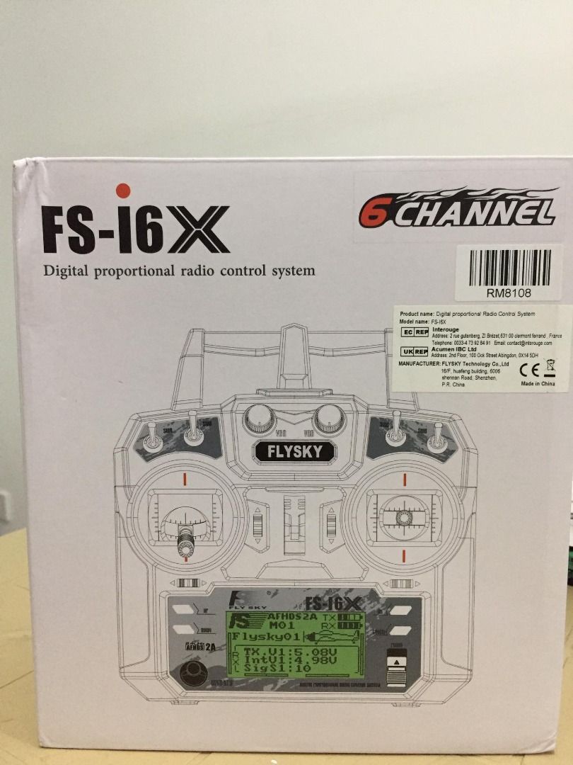 FLYSKY FS-i6X 2.4GHx 10CH TRANSMITTER WITH FS-iA6B RECEIVER ...