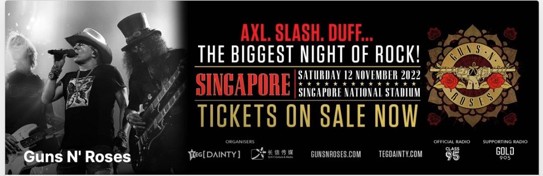 Guns N Roses Concert, Tickets & Vouchers, Event Tickets on Carousell