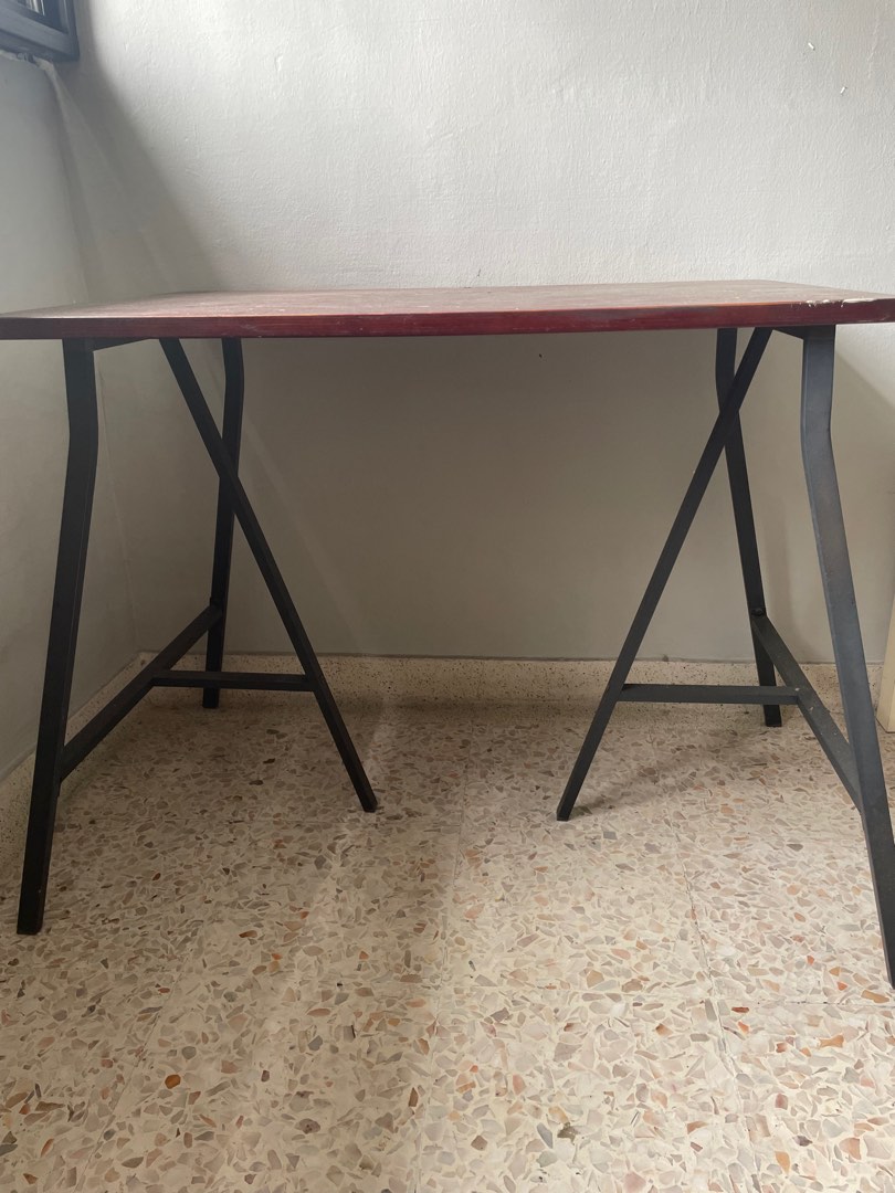 IKEA Lerberg Trestle with Wooden Table Top, Furniture & Home Living ...