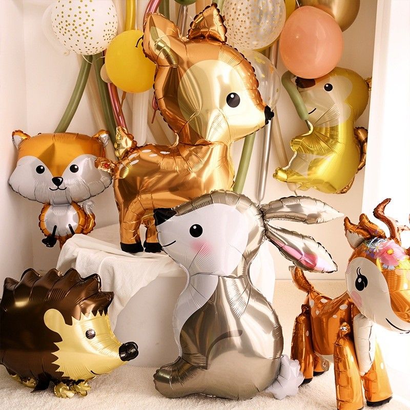 Jungle forest themed birthday party aluminum foil animal balloon deer ...