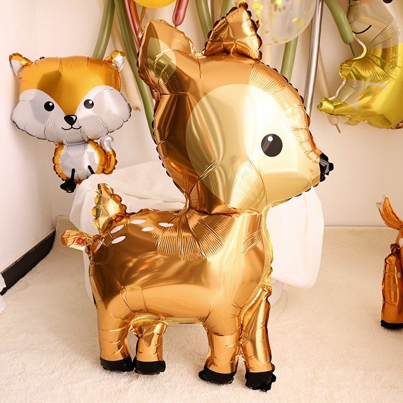 Jungle forest themed birthday party aluminum foil animal balloon deer ...