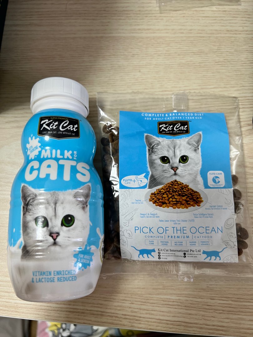Kit Cat kibble and milk, Pet Supplies, Pet Food on Carousell