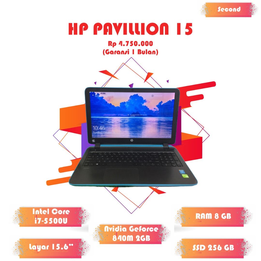 Laptop HP Pavillion 15 Core i7 8GB/256GB Nvidia Geforce 840M cocok ...