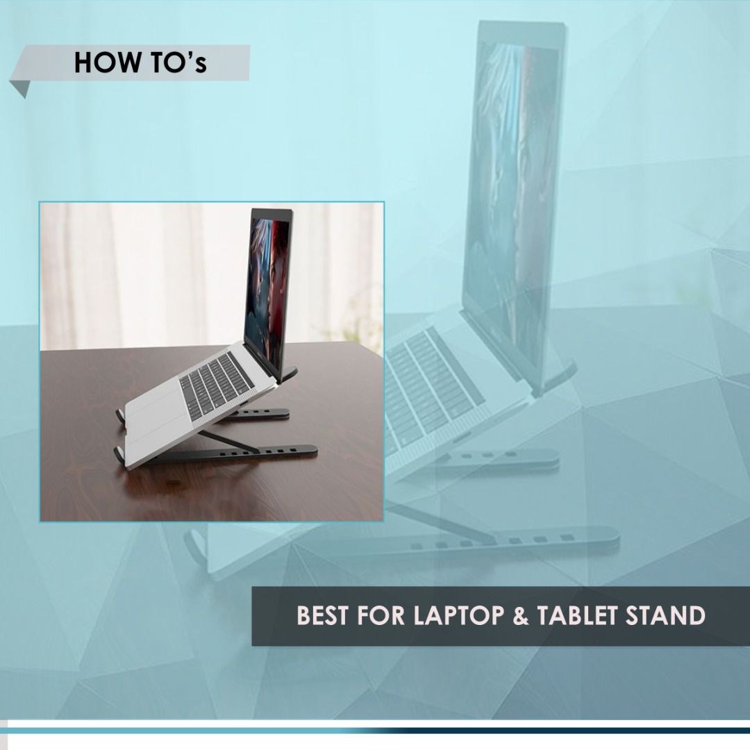 LAPTOP STAND CREATIVE FOLDING STORAGE BRACKET BLACK, ADJUSTABLE ...