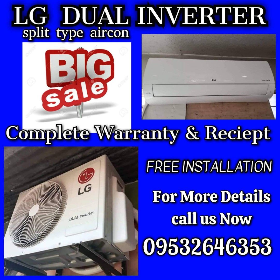 LG DUAL INVERTER SPLIT TYPE AIRCON BRAND NEW SEALED WITH FREE ...